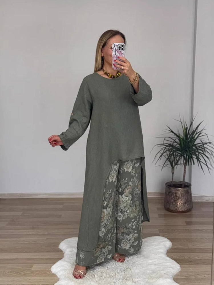 Chara™ | Long-sleeved Top And Printed Pants Set – Harper Australia